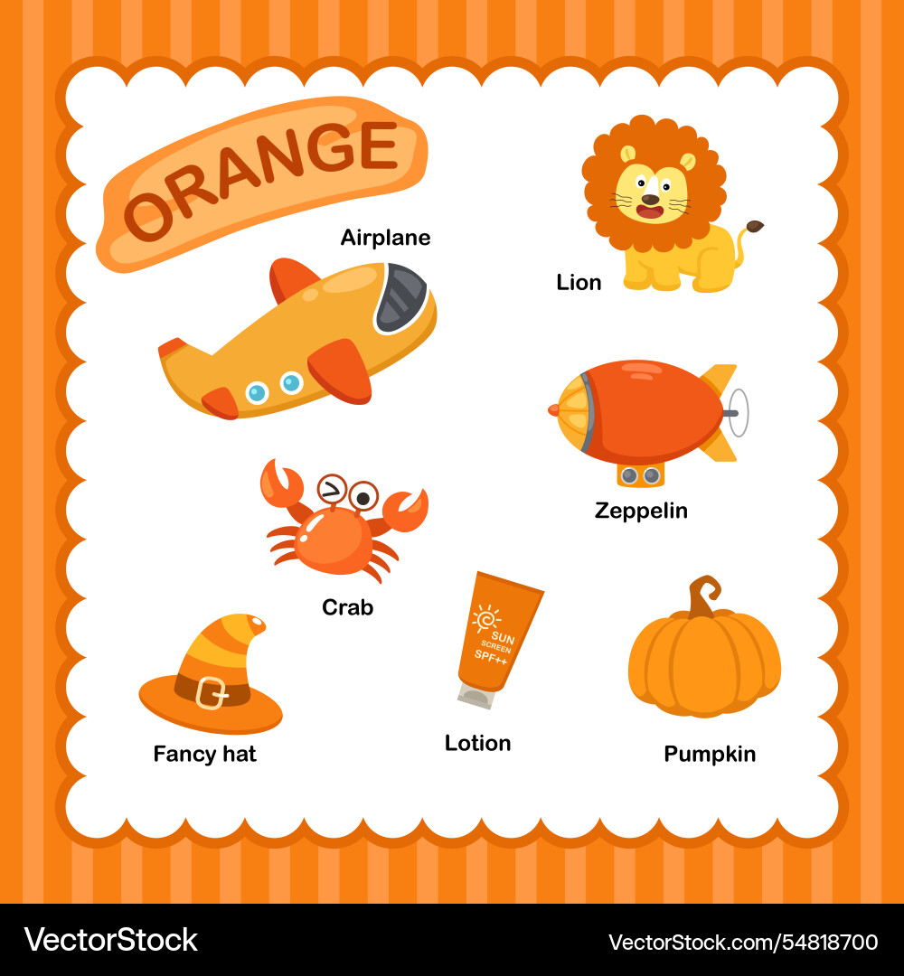 Isolated color orange group Royalty Free Vector Image