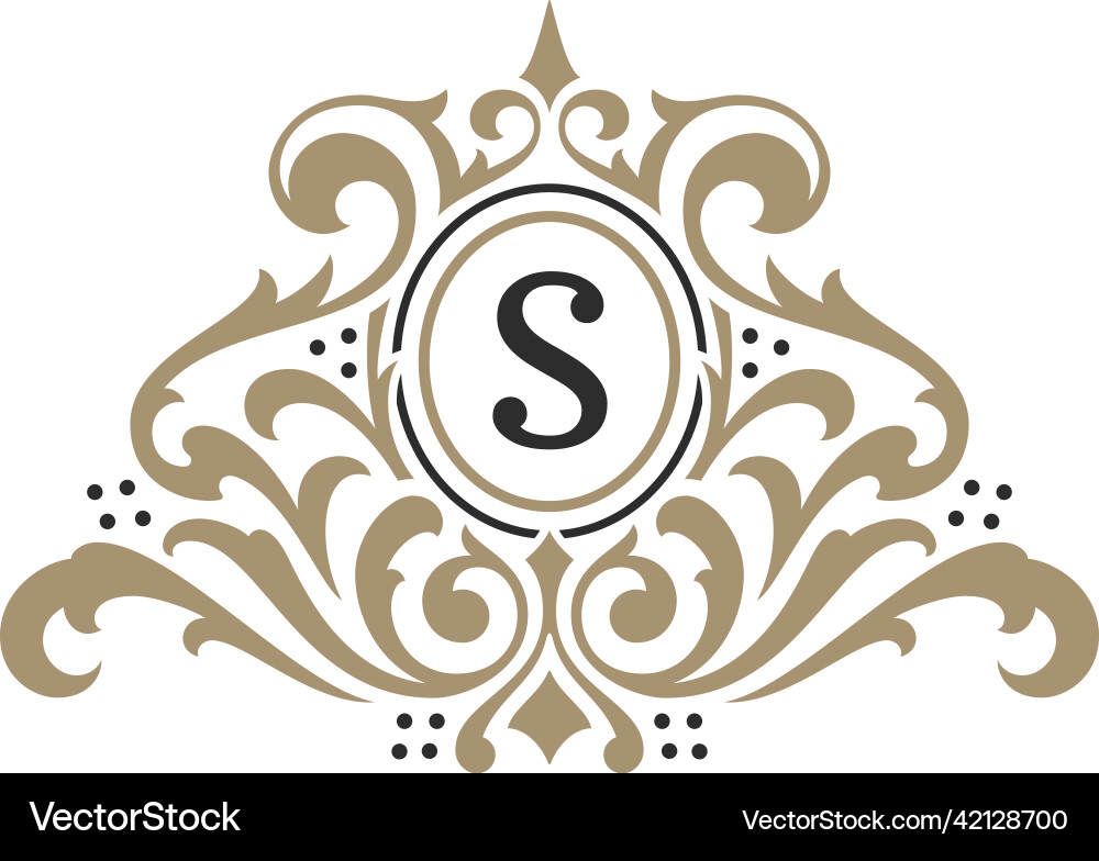 Luxury monogram logo template object Royalty Free Vector
