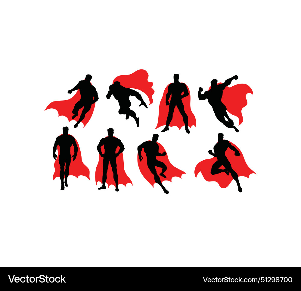 Superhero silhouettes Royalty Free Vector Image
