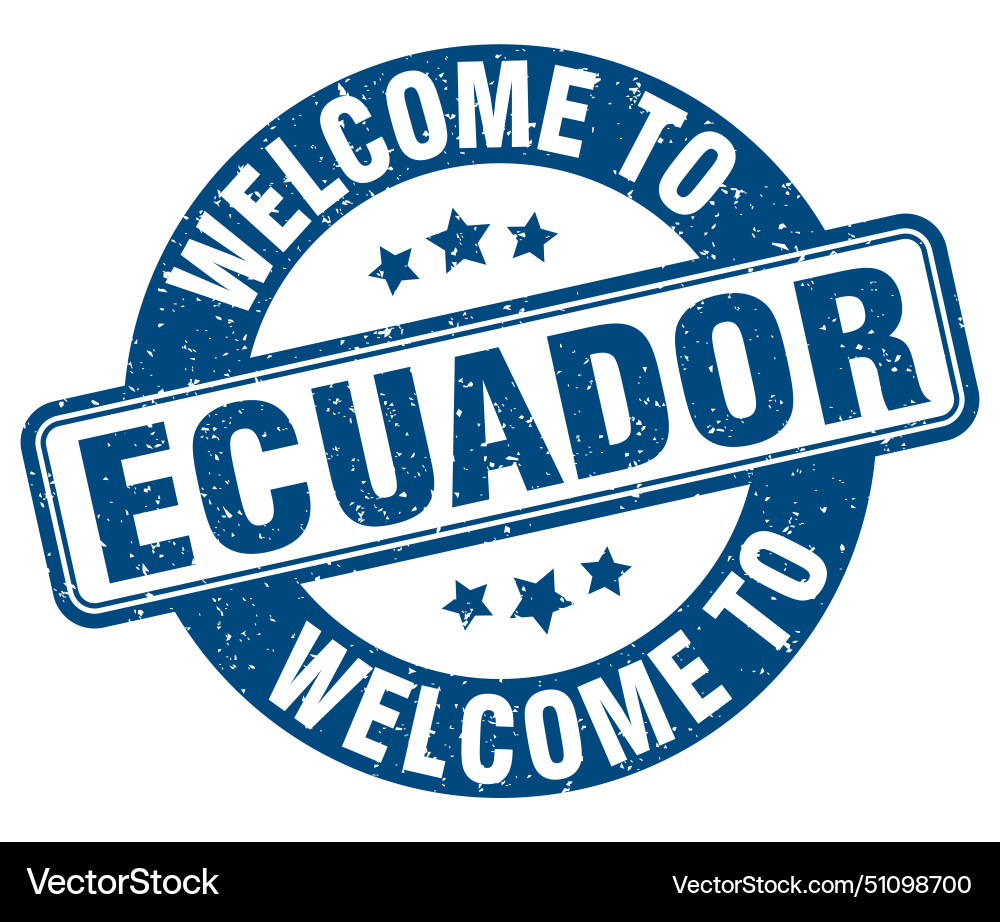 Welcome to ecuador stamp round sign Royalty Free Vector
