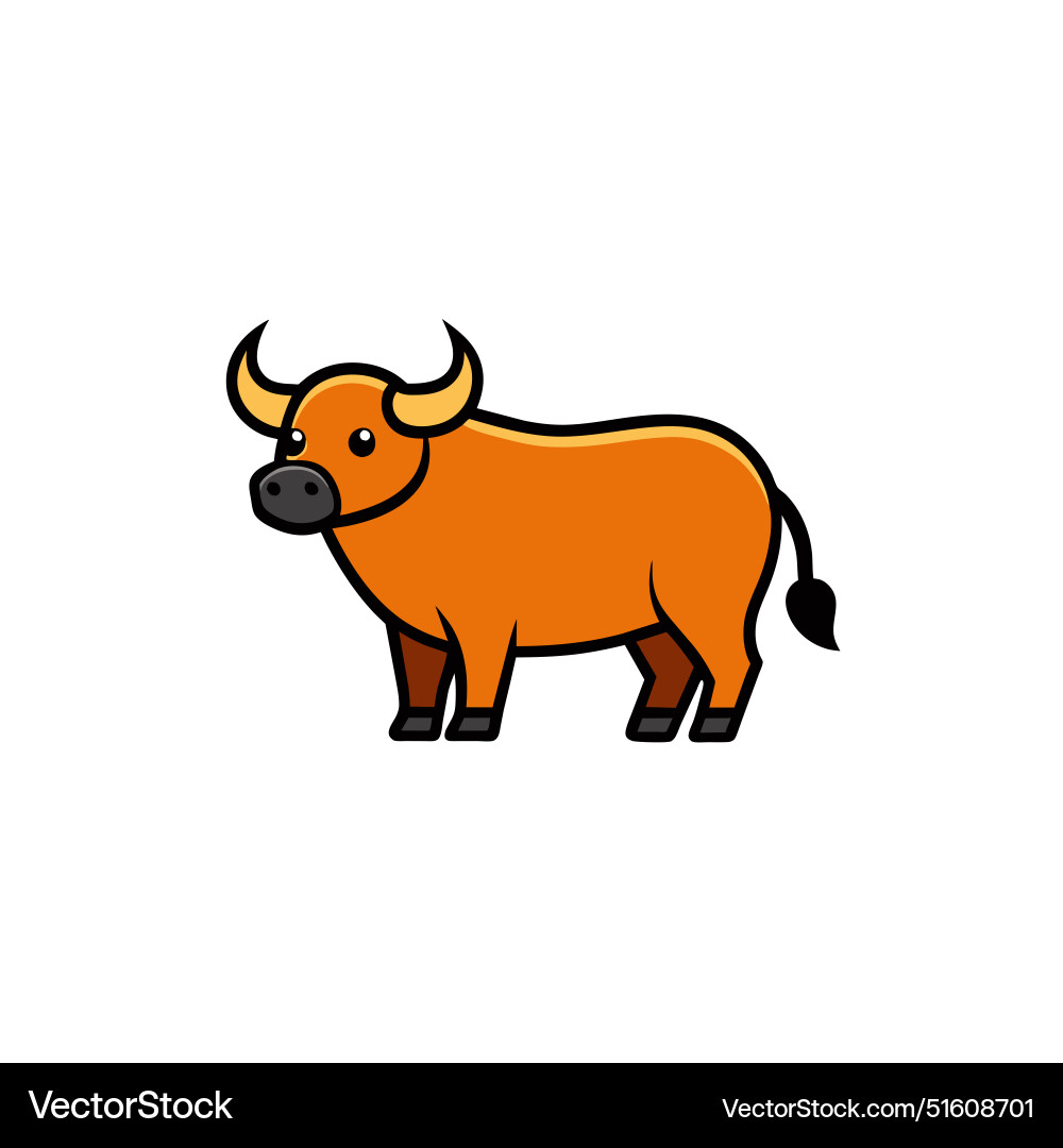 Banteng buffalo goes icon Royalty Free Vector Image