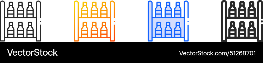 Bottle rack iconthin linear gradient blue stroke Vector Image