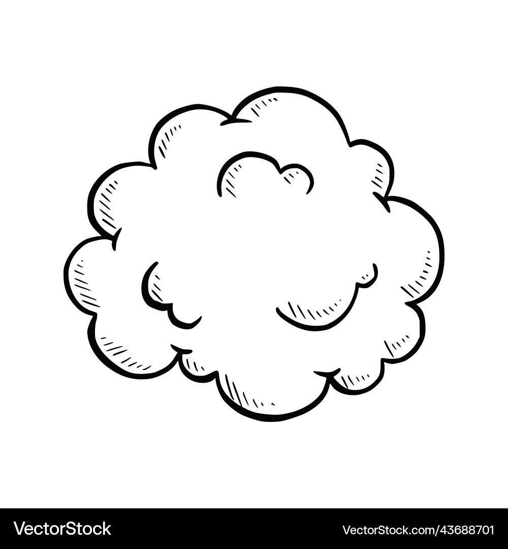 Hand drawn cloud set doodle Royalty Free Vector Image