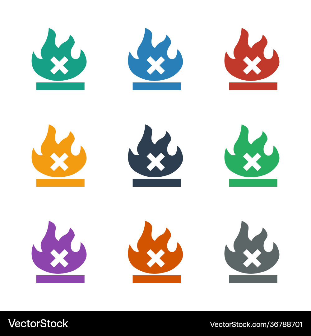 No fire icon white background Royalty Free Vector Image
