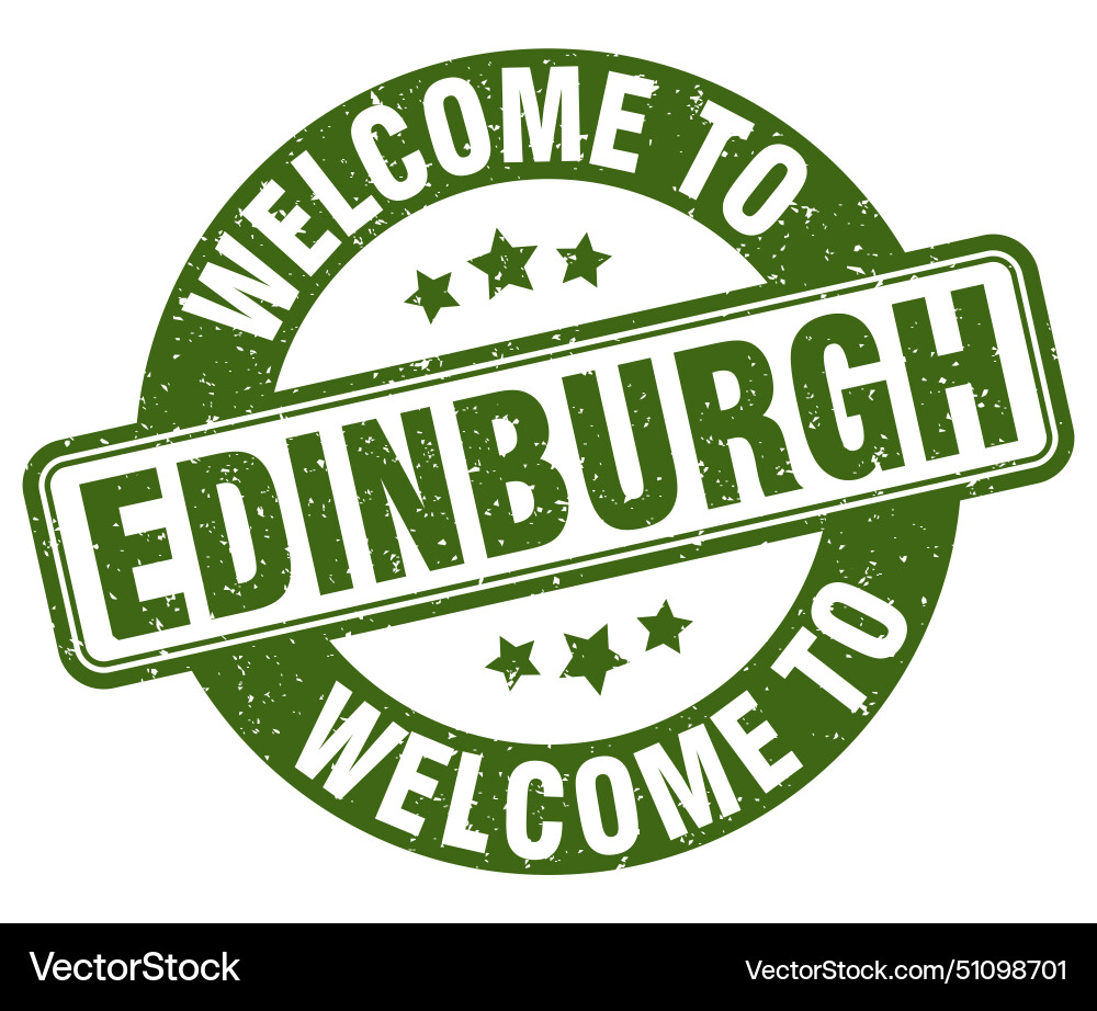 Welcome to edinburgh stamp round sign Royalty Free Vector