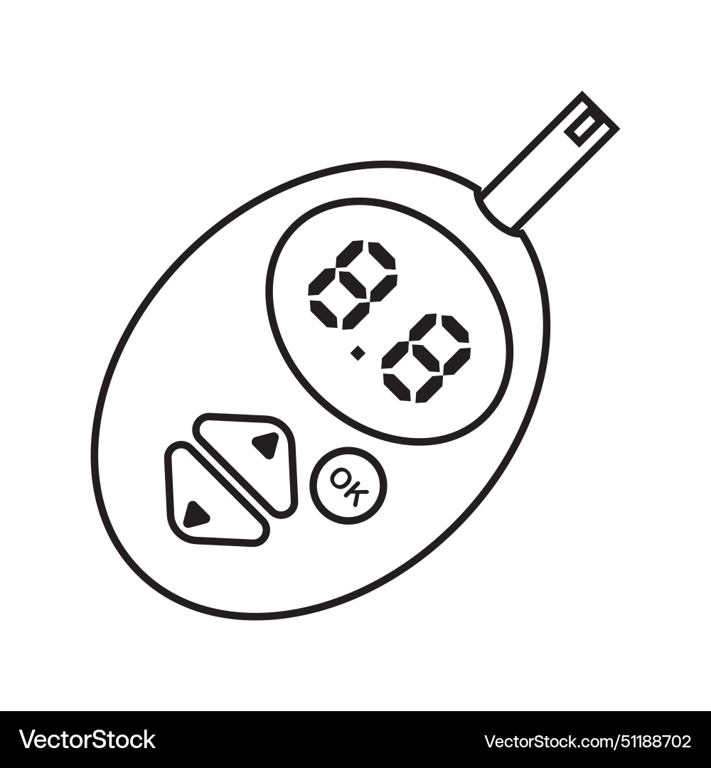 Blood glucose monitor icon Royalty Free Vector Image