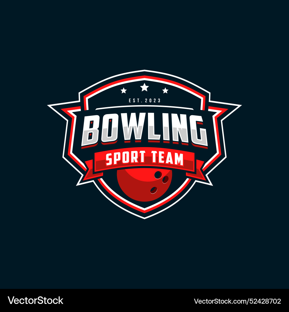 Bowling logo sport design template emblem Vector Image