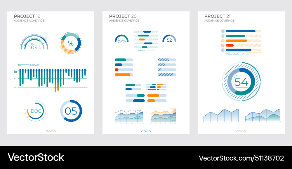 Business charts abstract elements Royalty Free Vector Image