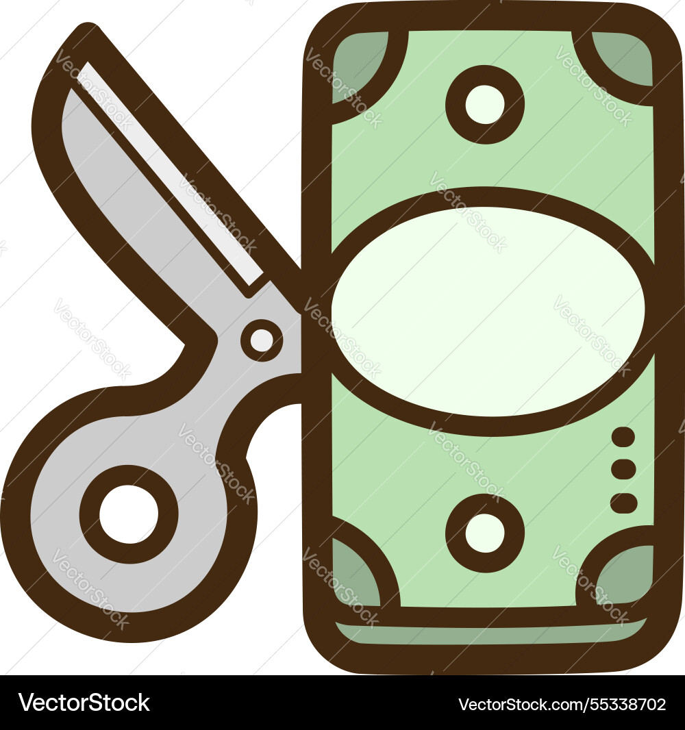 Cut expenses - finance doodle art Royalty Free Vector Image