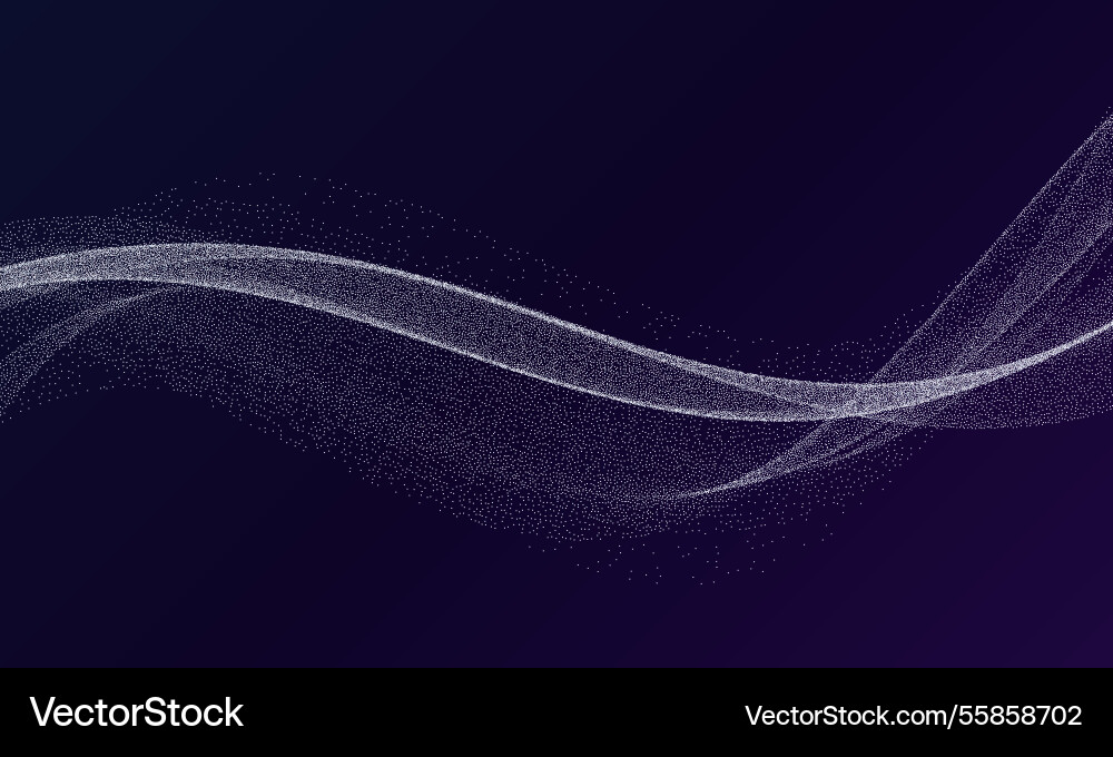 Digital dynamic particle wave abstract wave flow Vector Image