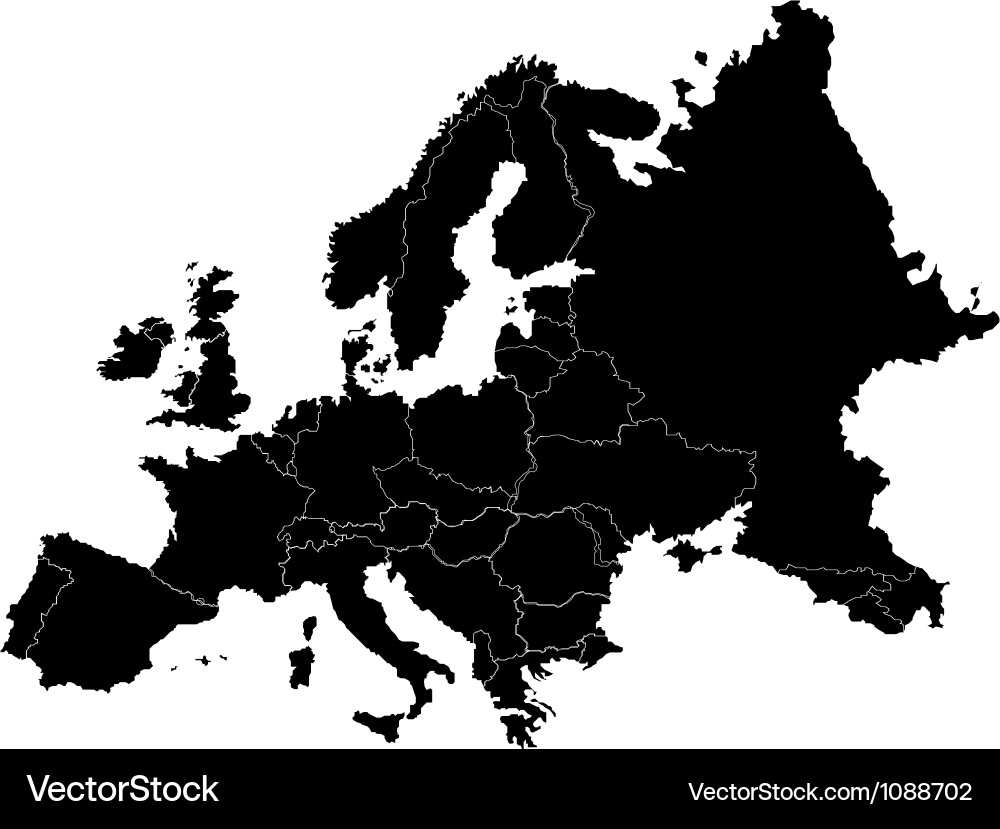 Europe Map Outline Royalty Free Vector Image - VectorStock