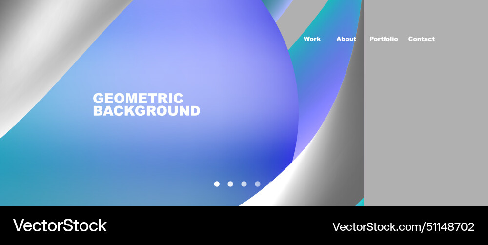 Geometric background in azure with silver gradient