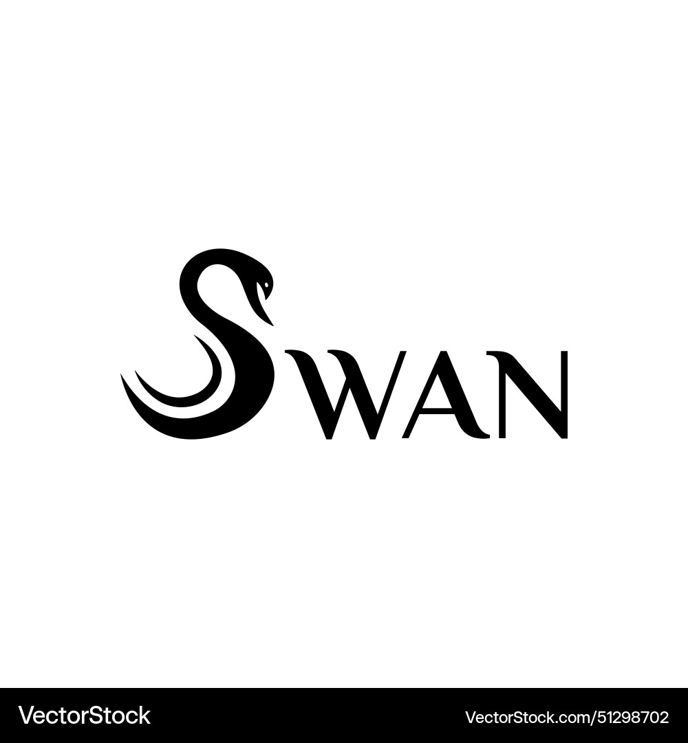 Initial letter s swan logo design typography Vector Image