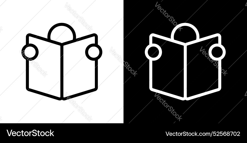 Reading icon set on white background Royalty Free Vector