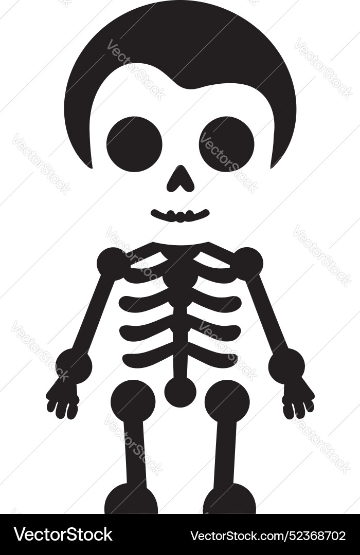 Silly bone structure cute skeleton cartoon Vector Image