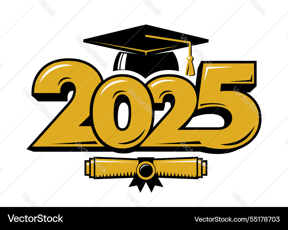 2025 graduate class logo Royalty Free Vector Image
