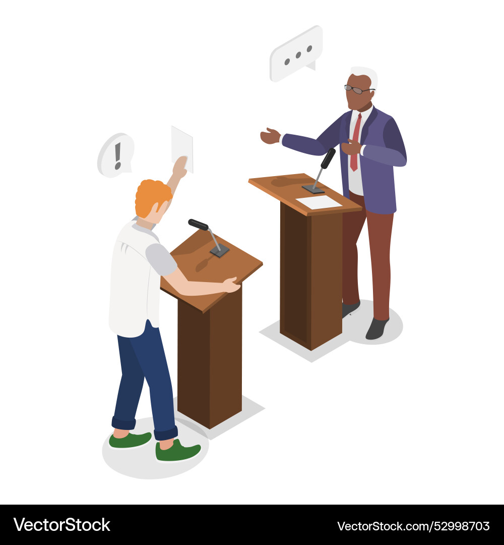 3d isometric flat of political Royalty Free Vector Image