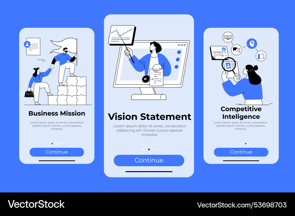 Business mission vision statement Royalty Free Vector Image