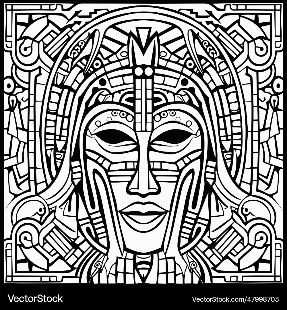 Cartoon ancient egyptian pharaoh face mask Vector Image