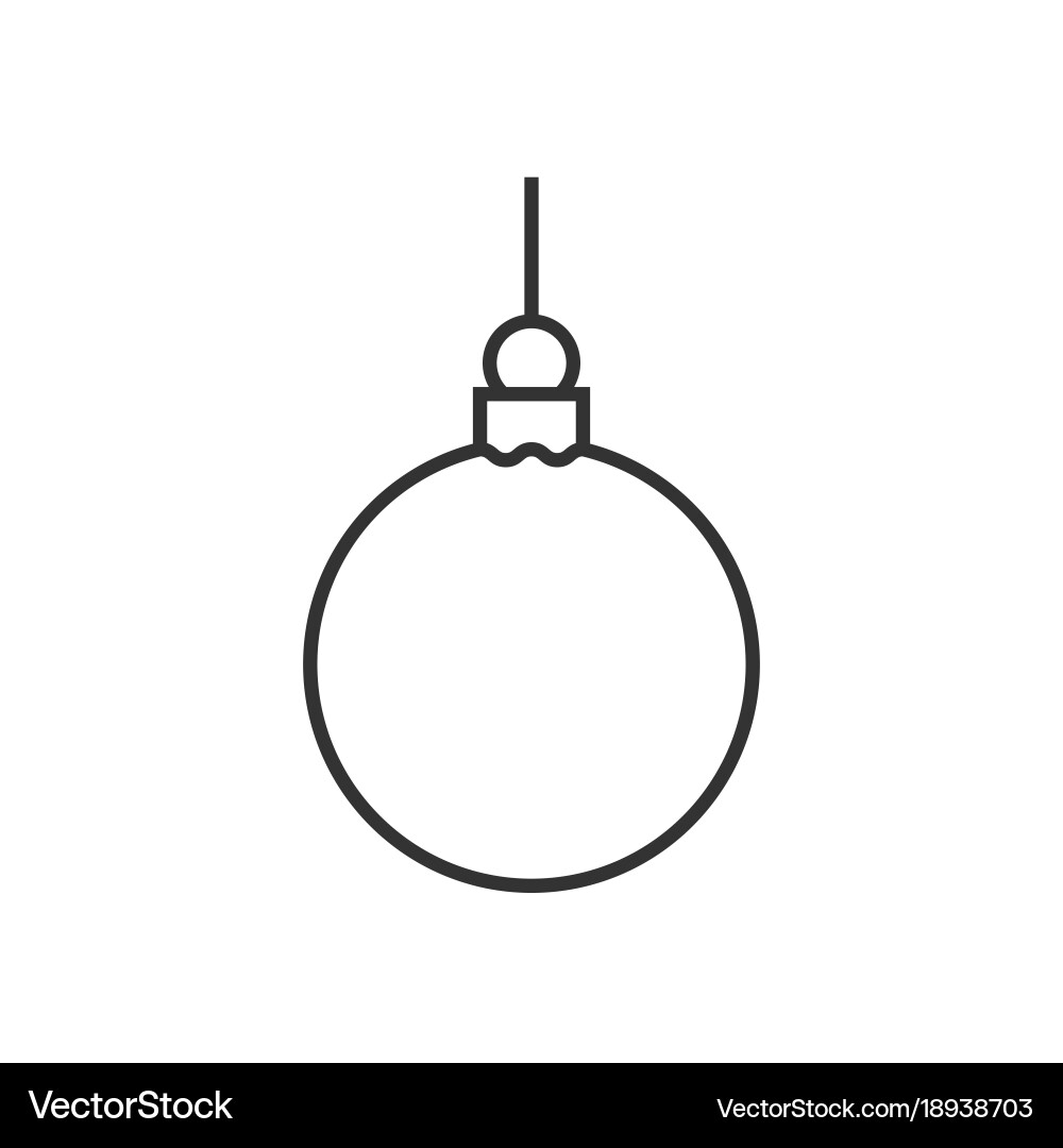 Christmas ball line icon Royalty Free Vector Image
