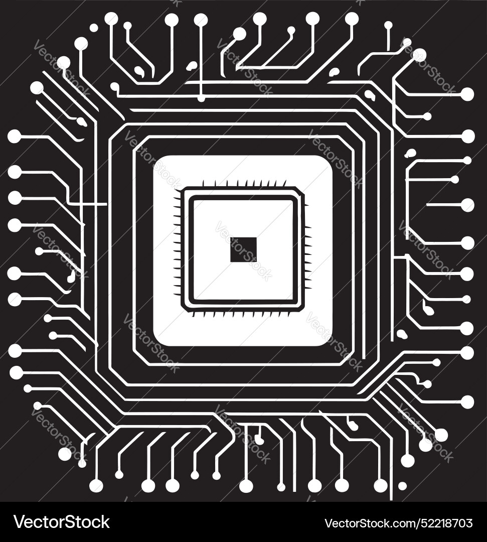 Digital essence iconic chip expression Royalty Free Vector