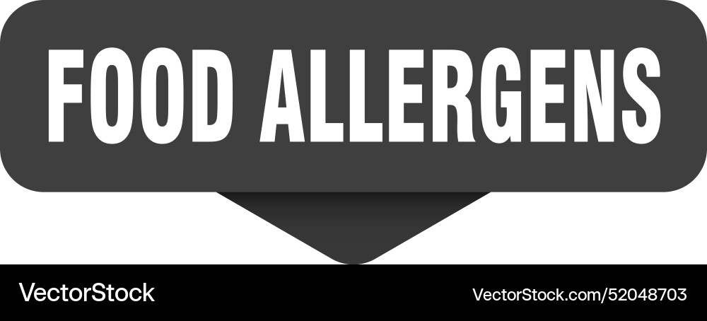 Food allergens sticker sign Royalty Free Vector Image