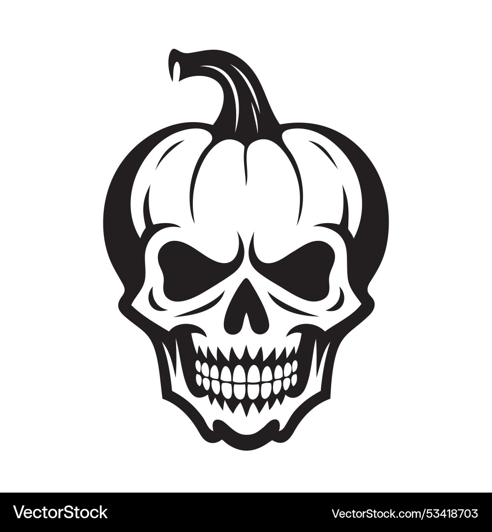 Halloween pumpkin skull icon sign horror Vector Image