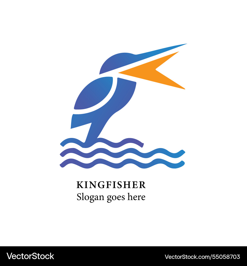 Kingfisher bird simple Royalty Free Vector Image