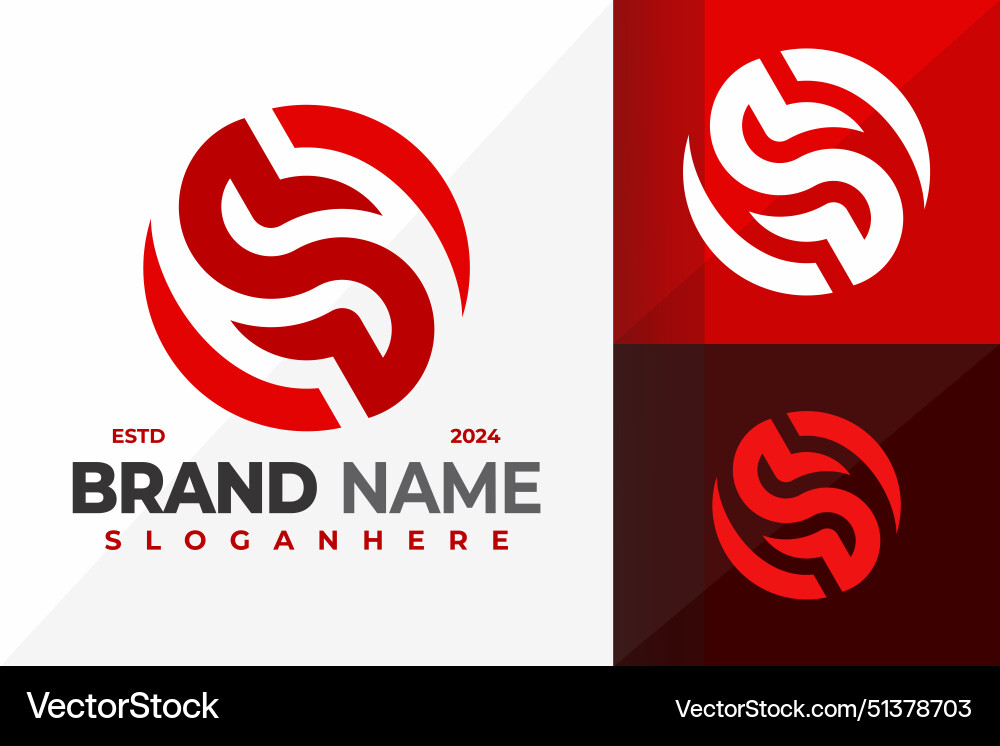Letter s circle unique logo design symbol icon Vector Image
