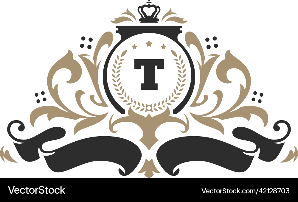 Luxury monogram logo template object Royalty Free Vector