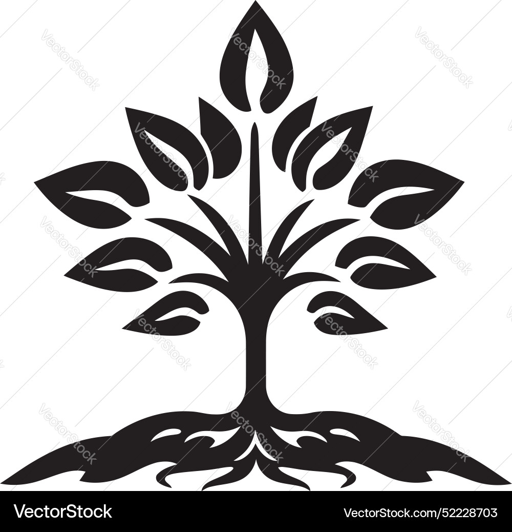 Natures mark tree plantation symbol in black Vector Image
