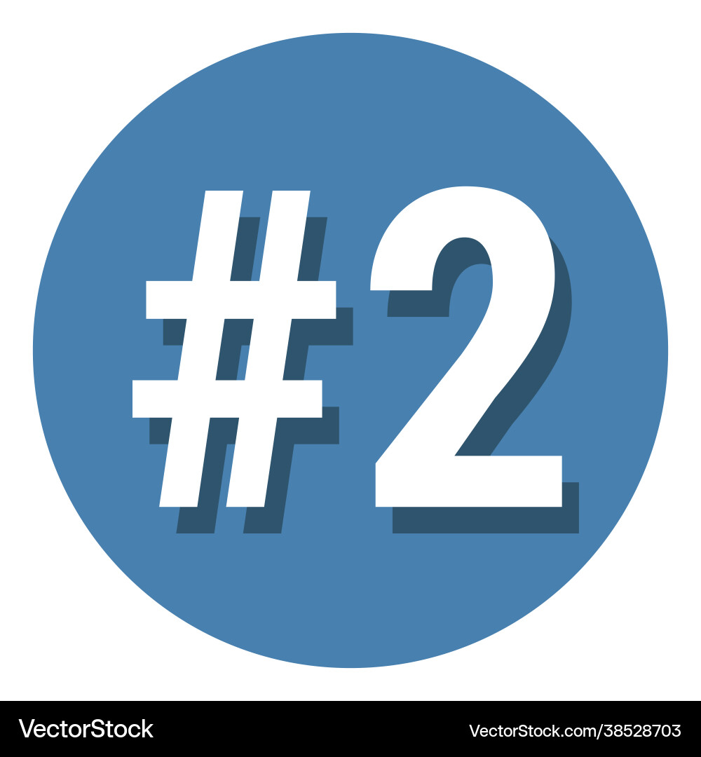 Number Two Symbol in Circle Royalty Free Vector Image