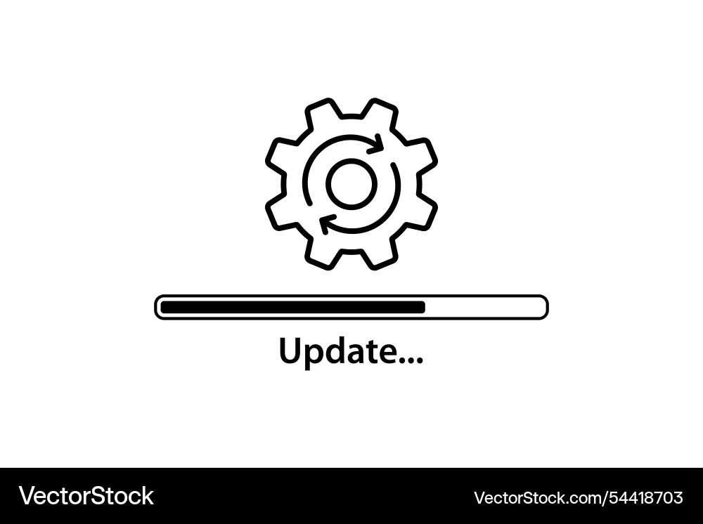 Update-Symbol und Upgrade-Systemzeichen Symbol Vektorbild