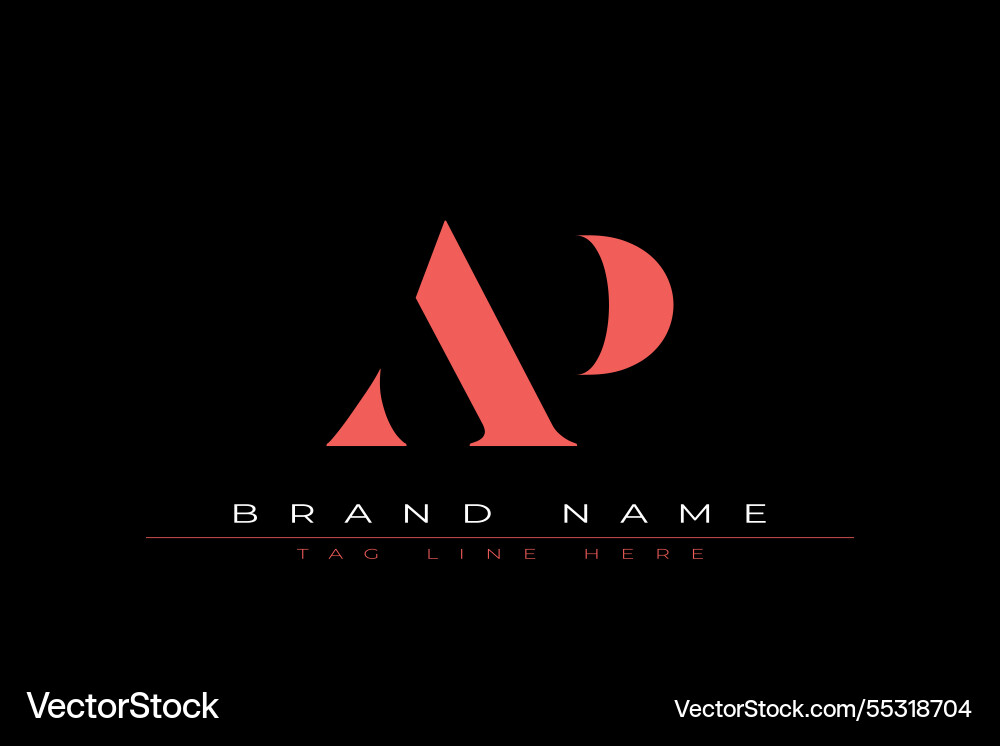 Abstract letter ap minimal logo design template Vector Image