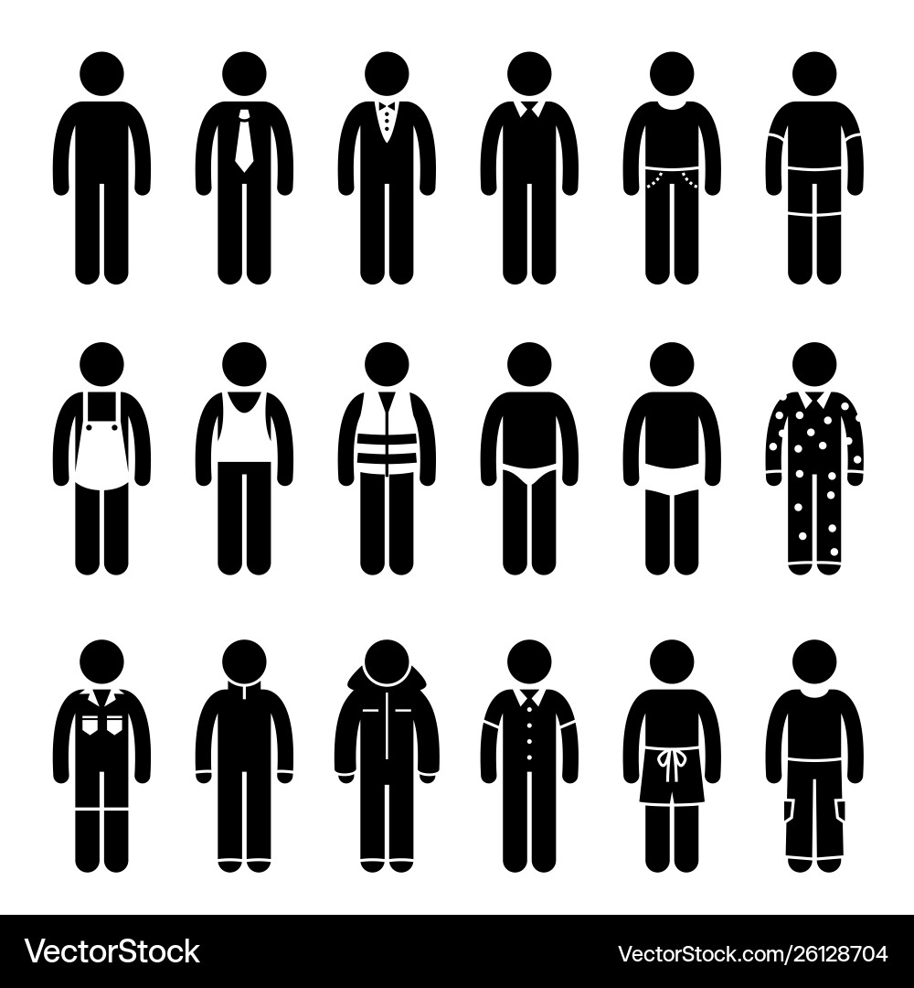 Clothes clothing attire for different occasions Vector Image