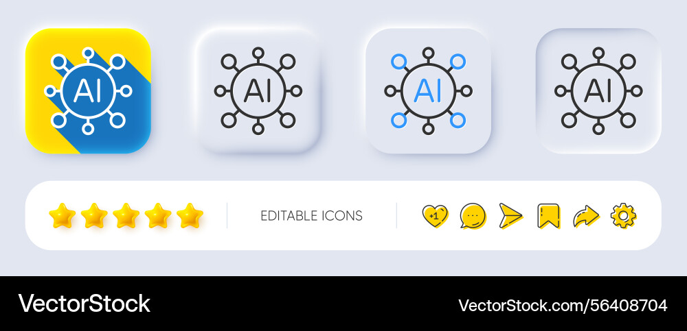 Generate ai line icon artificial intelligence Vector Image