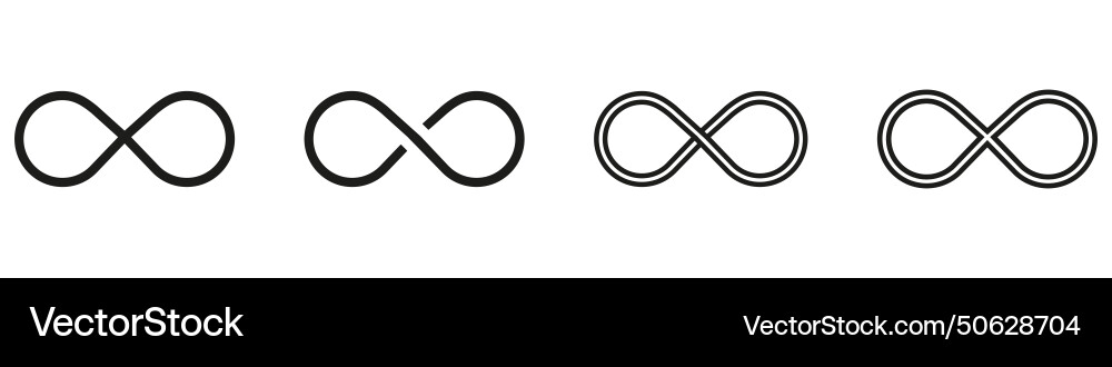 Infinity symbol loop icons unlimited Royalty Free Vector
