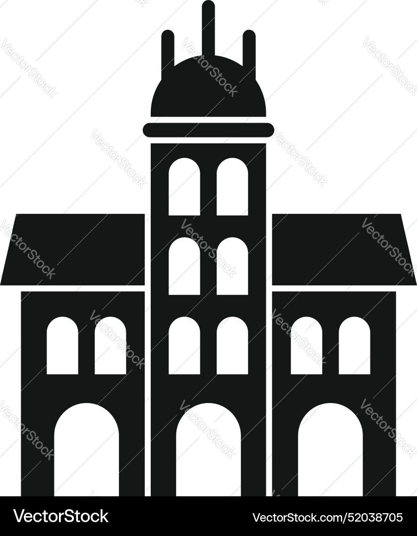 Big city hall building with arches and tower Vector Image
