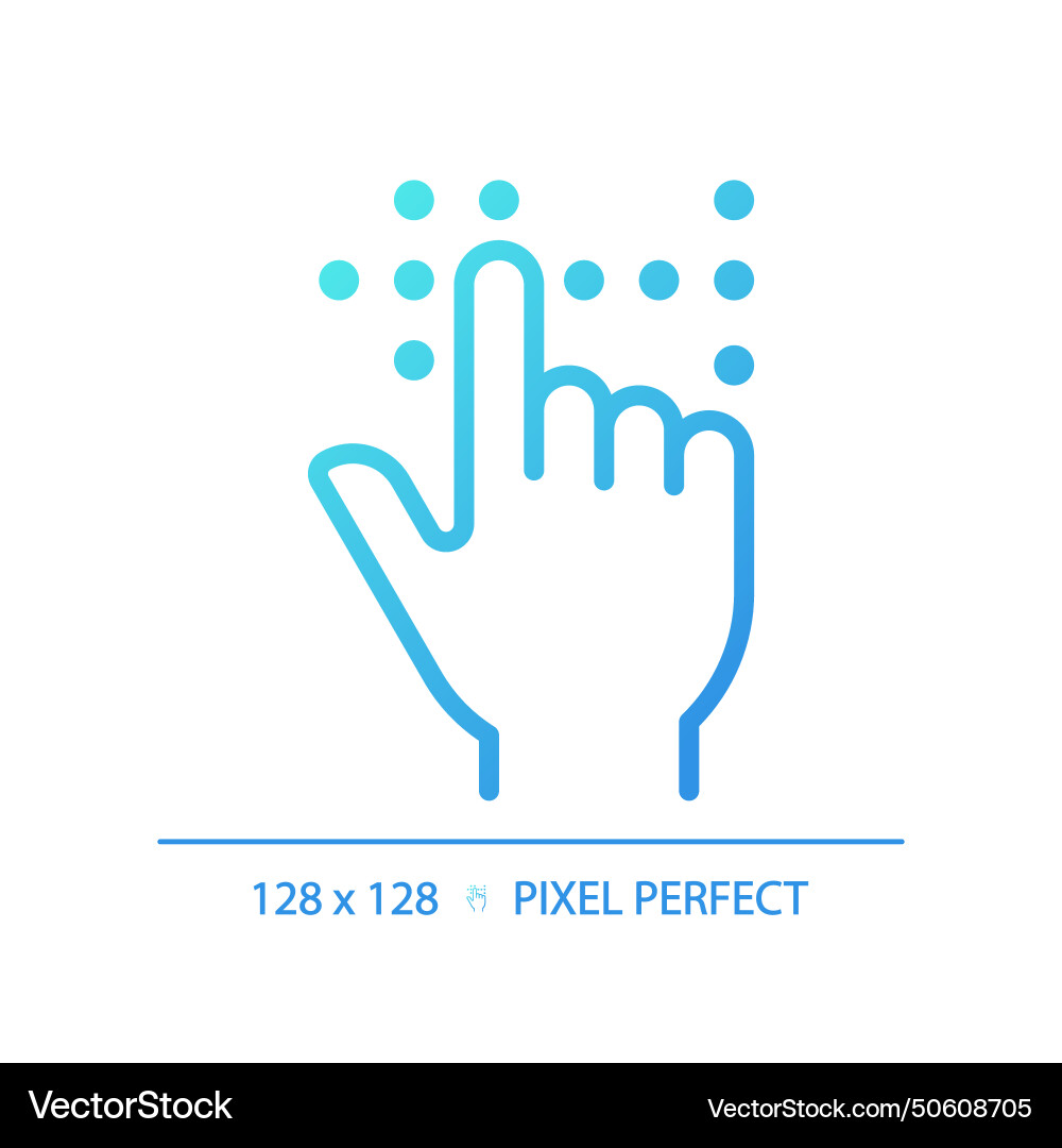 Braille fingertouch language gradient linear icon Vector Image