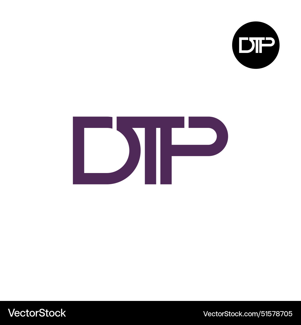 Dtp logo letter monogram design Royalty Free Vector Image