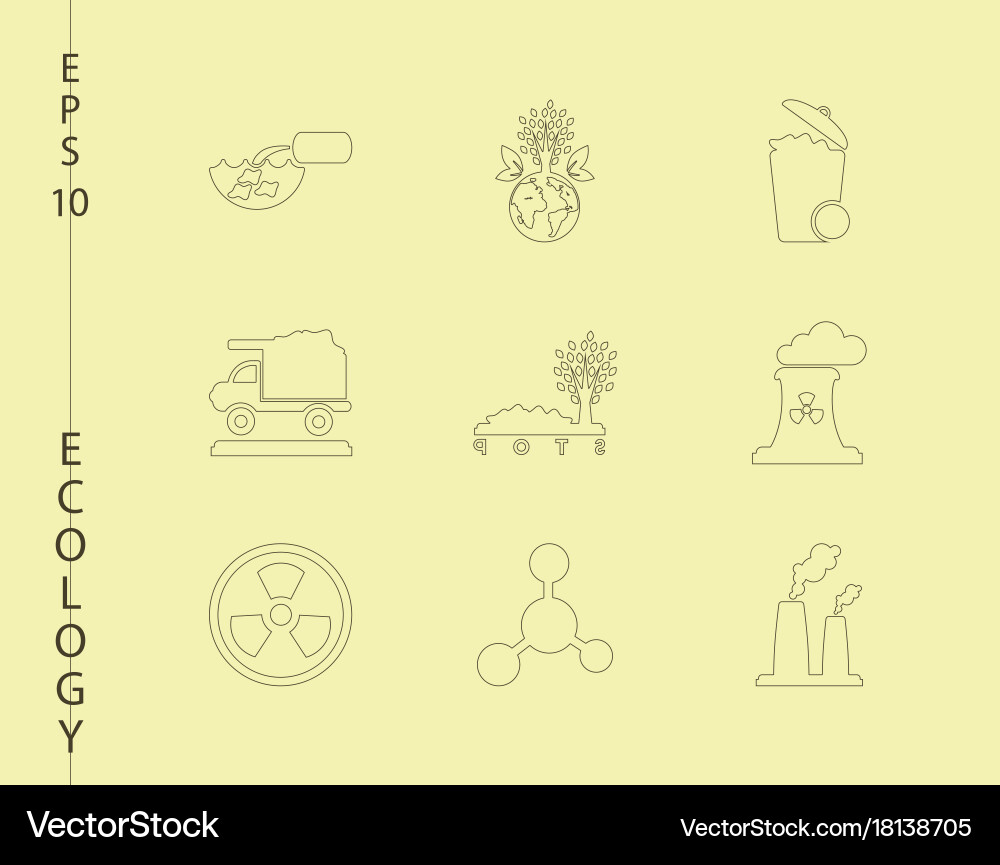 Green ecology and environment icon set in format Vector Image
