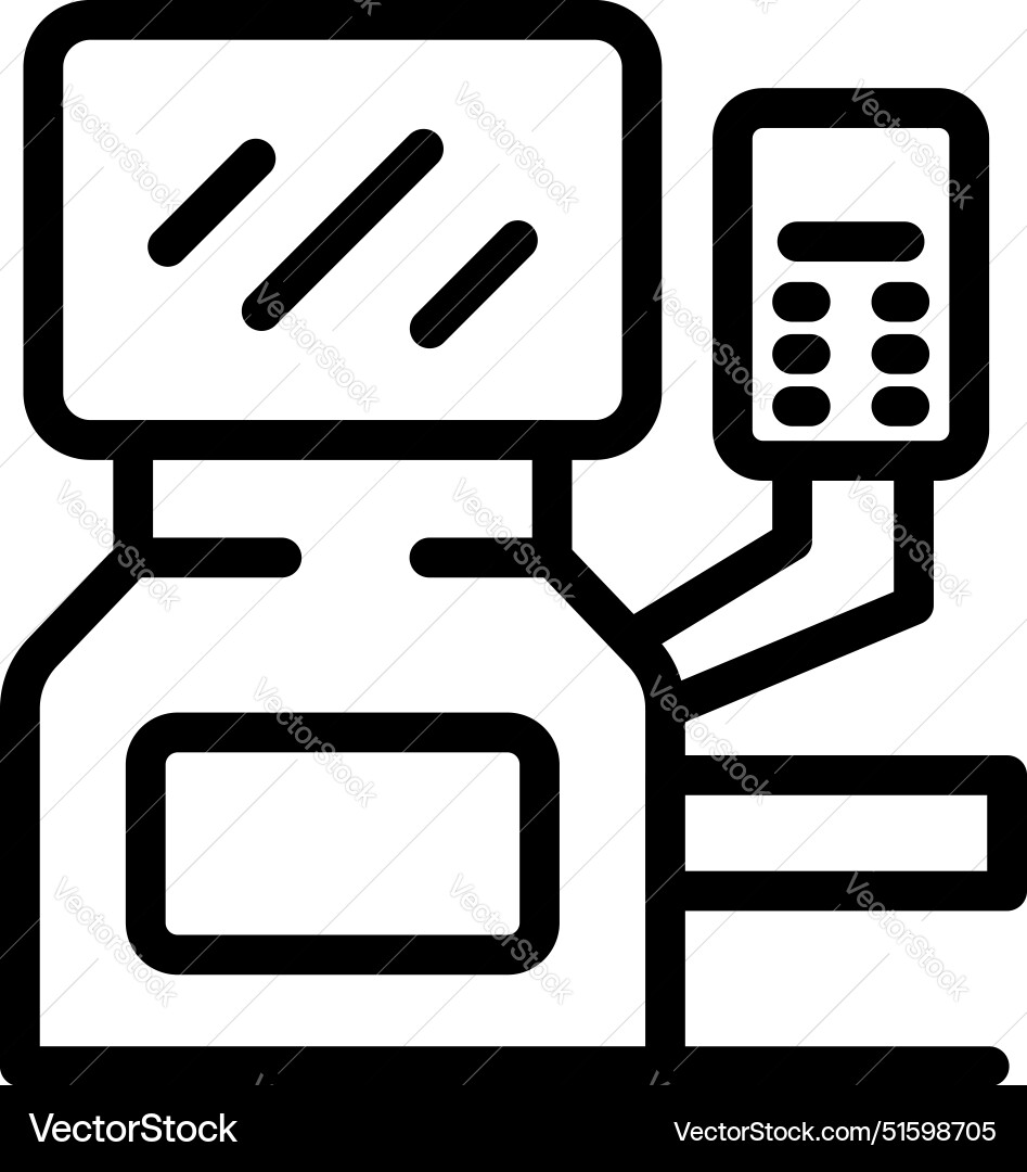 Industrial equipment operating with control panel Vector Image