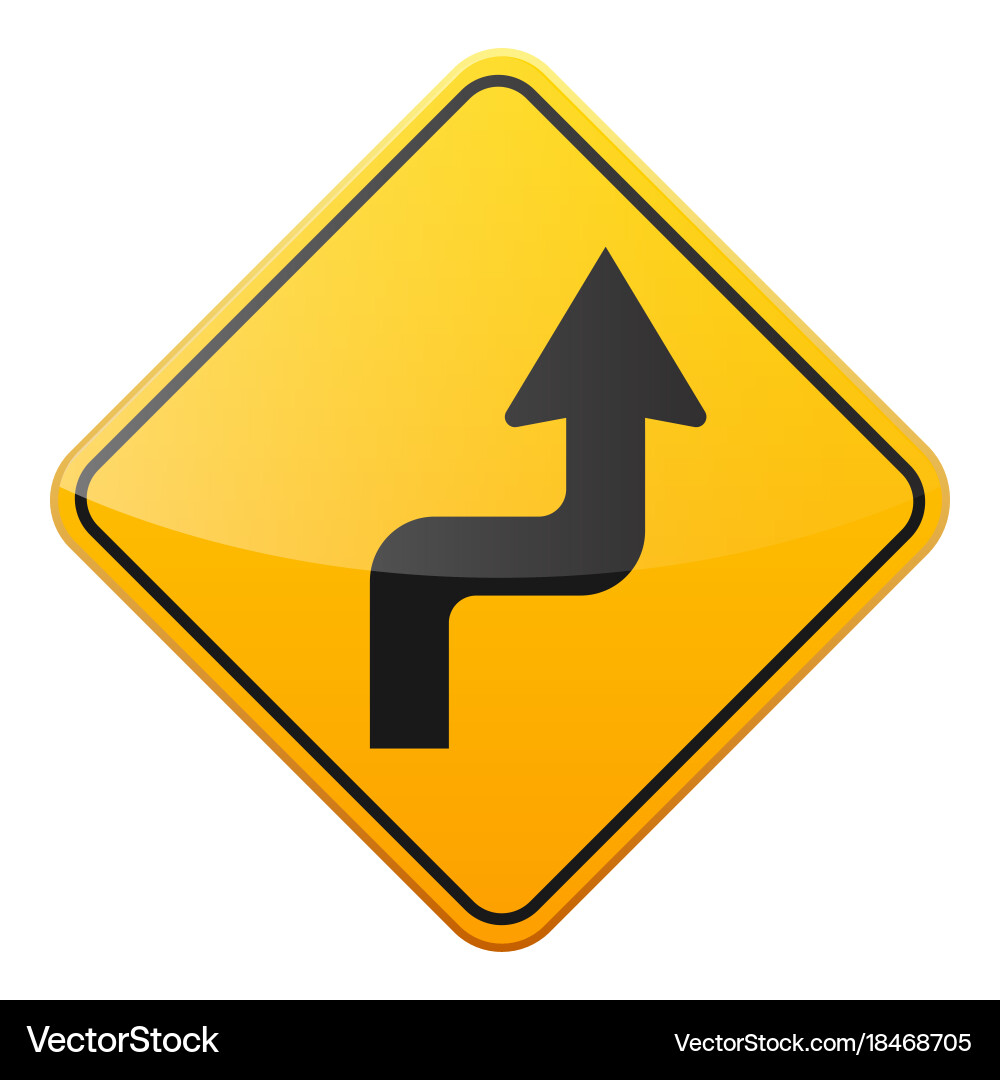 Road yellow sign on white background traffic Vector Image