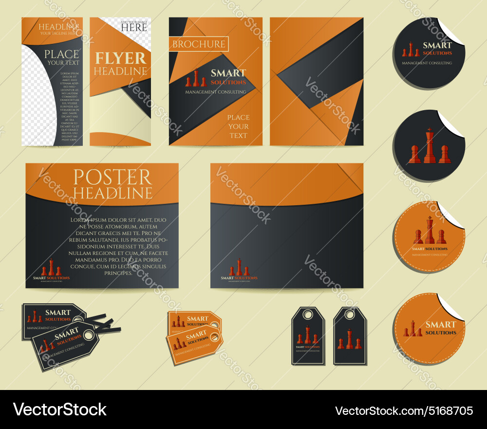 Smart solutions business branding identity set Vector Image