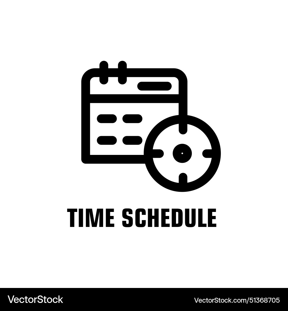 Time schedule or logo design isolated sign symbol Vector Image