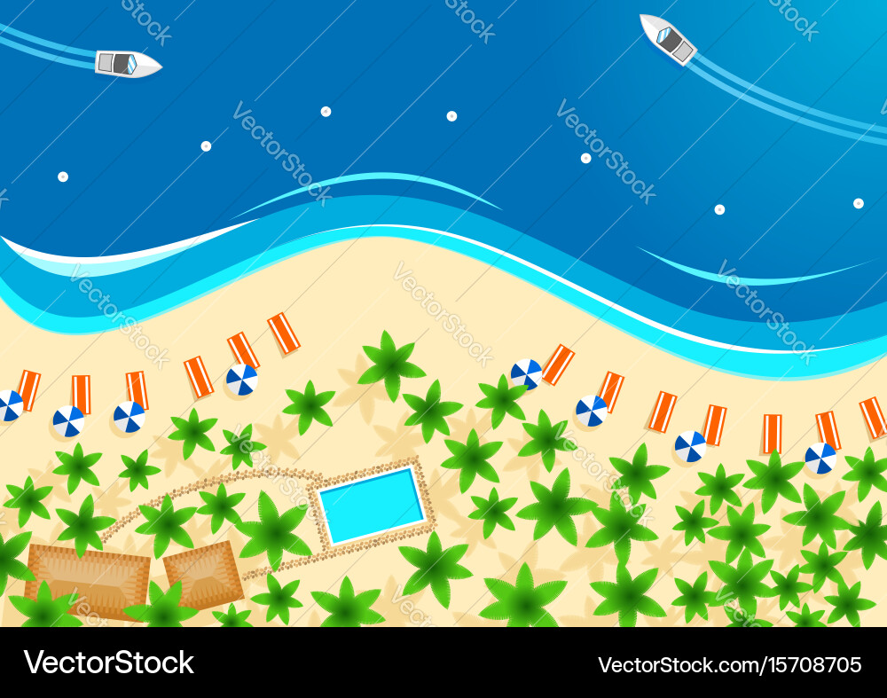 Tropical beach poster for summer vacation design Vector Image
