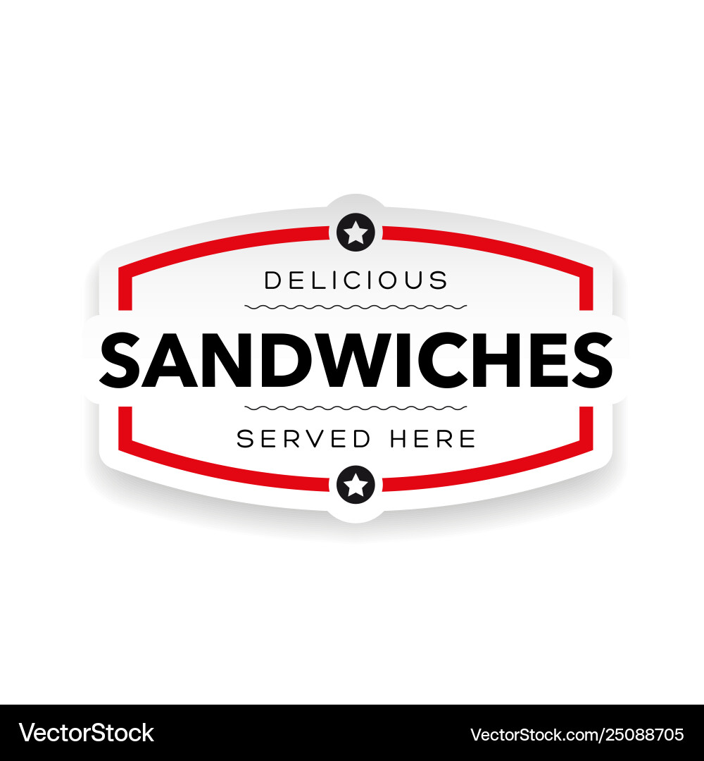 Vintage Sandwich Stamp Label Royalty Free Vector Image