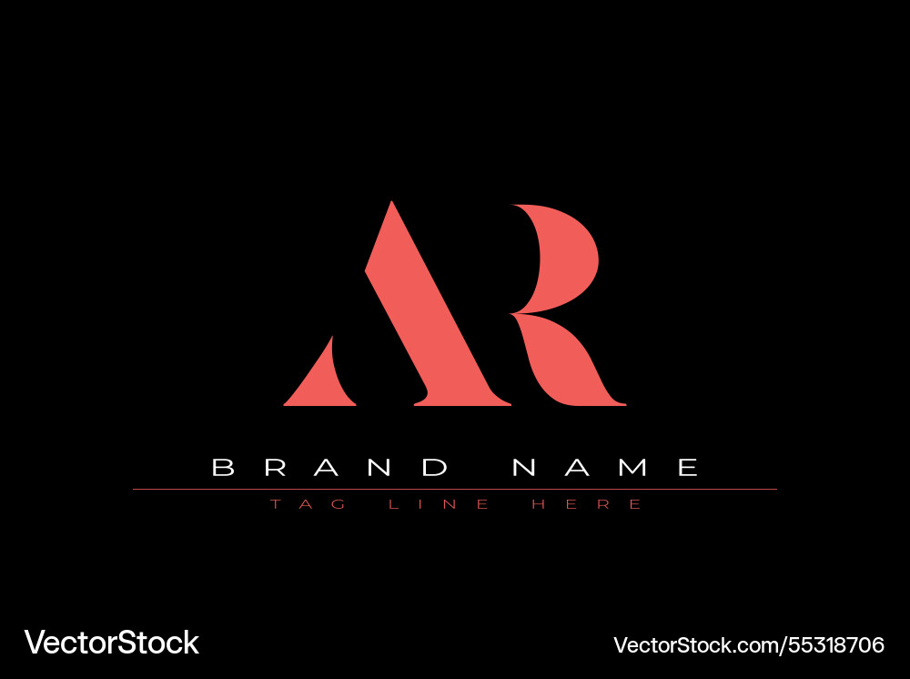Abstract letter ar minimal logo design template Vector Image