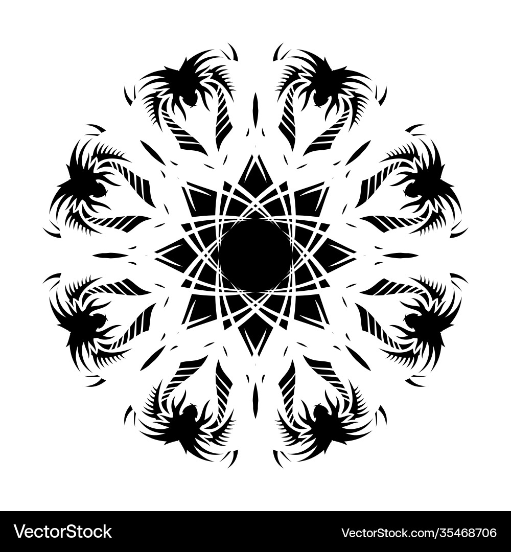 Black tribal tattoo 0005 Royalty Free Vector Image