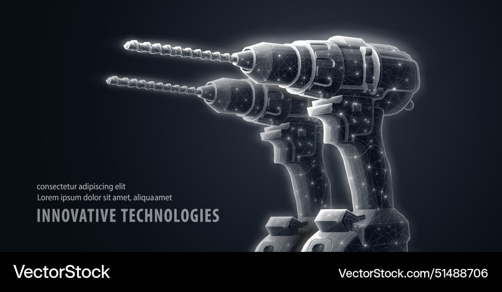 Cordless drill power tool electric screwdriver Vector Image